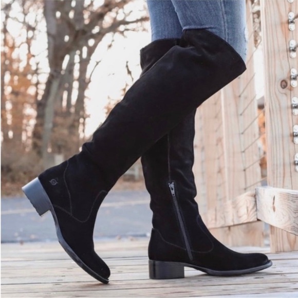 Born | Shoes | Born Concept Womens Black Suede Knee High Cricket Boot ...